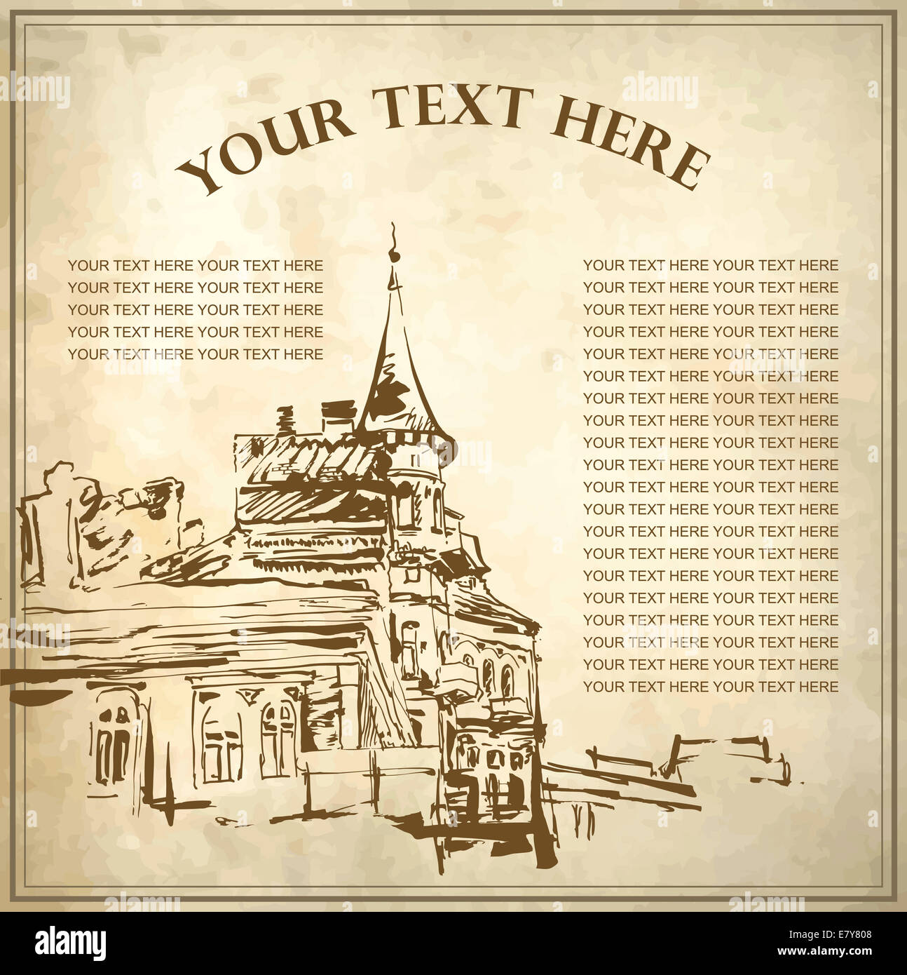 Sketchy drawing of historical building Stock Photo - Alamy