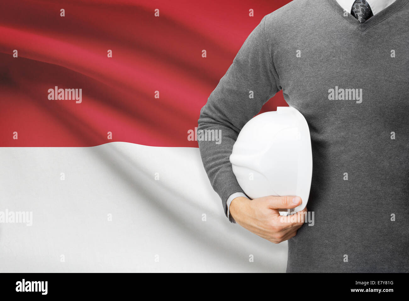 Architect with flag on background - Monaco Stock Photo - Alamy