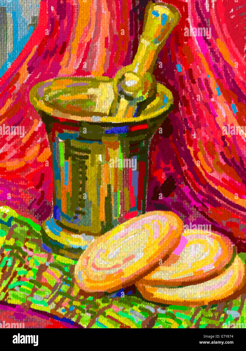 original digital painting, still life Stock Photo - Alamy