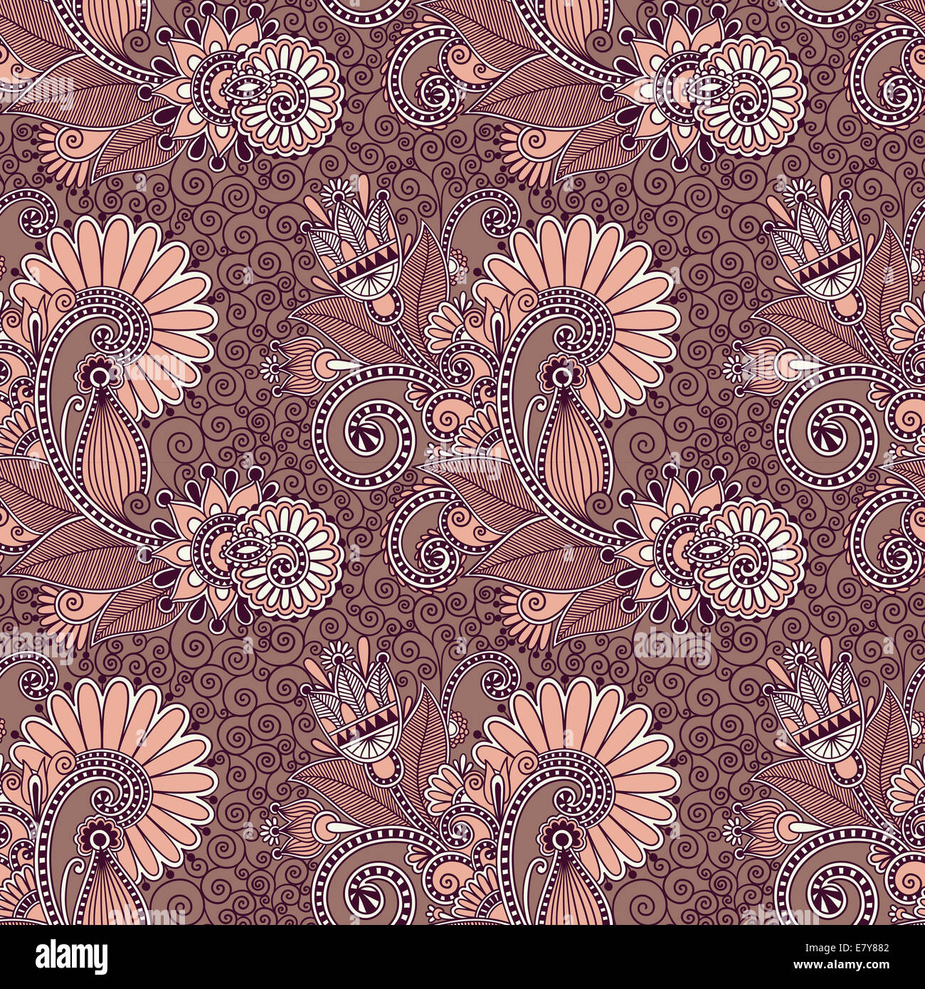 seamless flower paisley design Stock Photo - Alamy