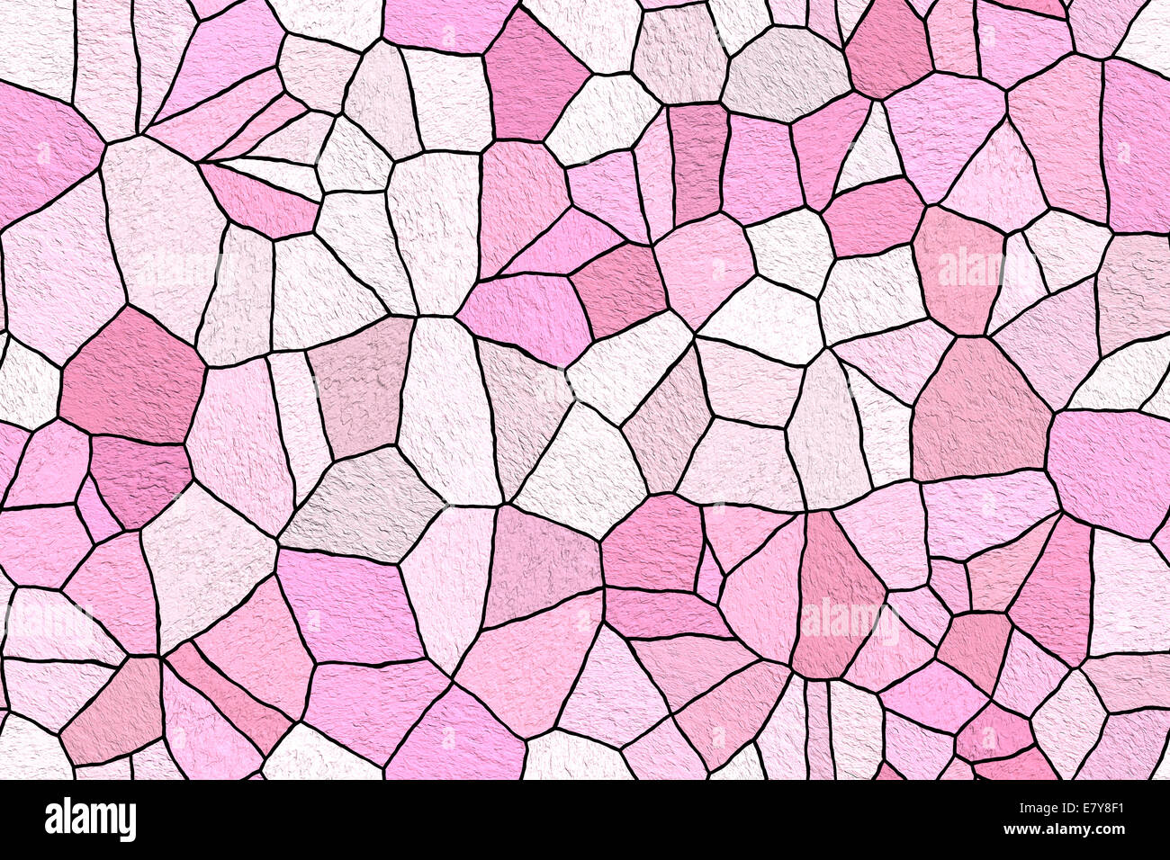 Raster illustration of a pastel pink crushed stained glass mosaic ...
