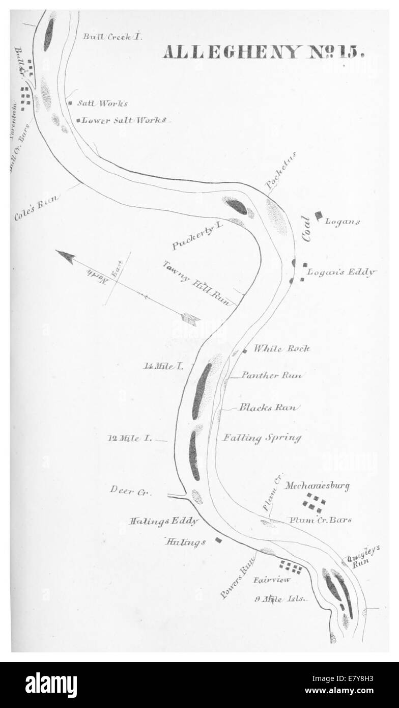 GILLELEN(1864) p097 Oil Creek, Allegheny River, Map 15 Stock Photo - Alamy