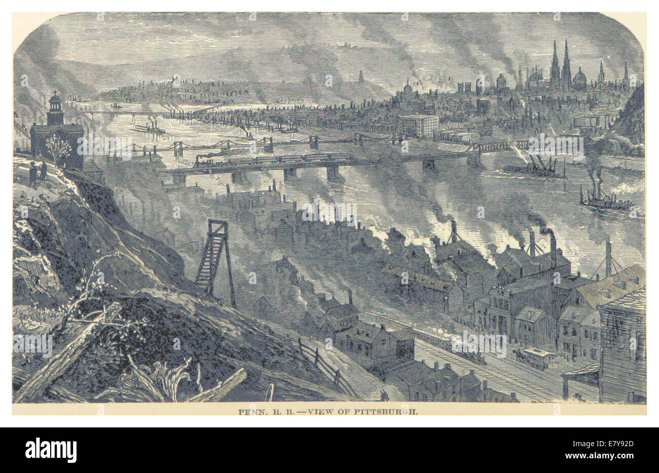 Headley’s 1882 illustration offers a view of Pittsburgh from the ...