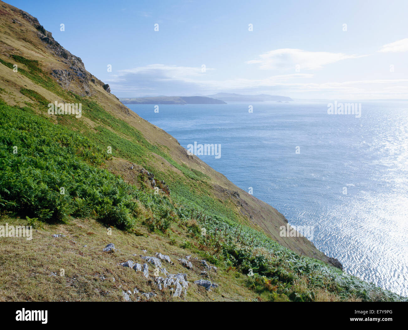 Looking from the east side of Bardsey Mountain over Bardsey Sound to ...