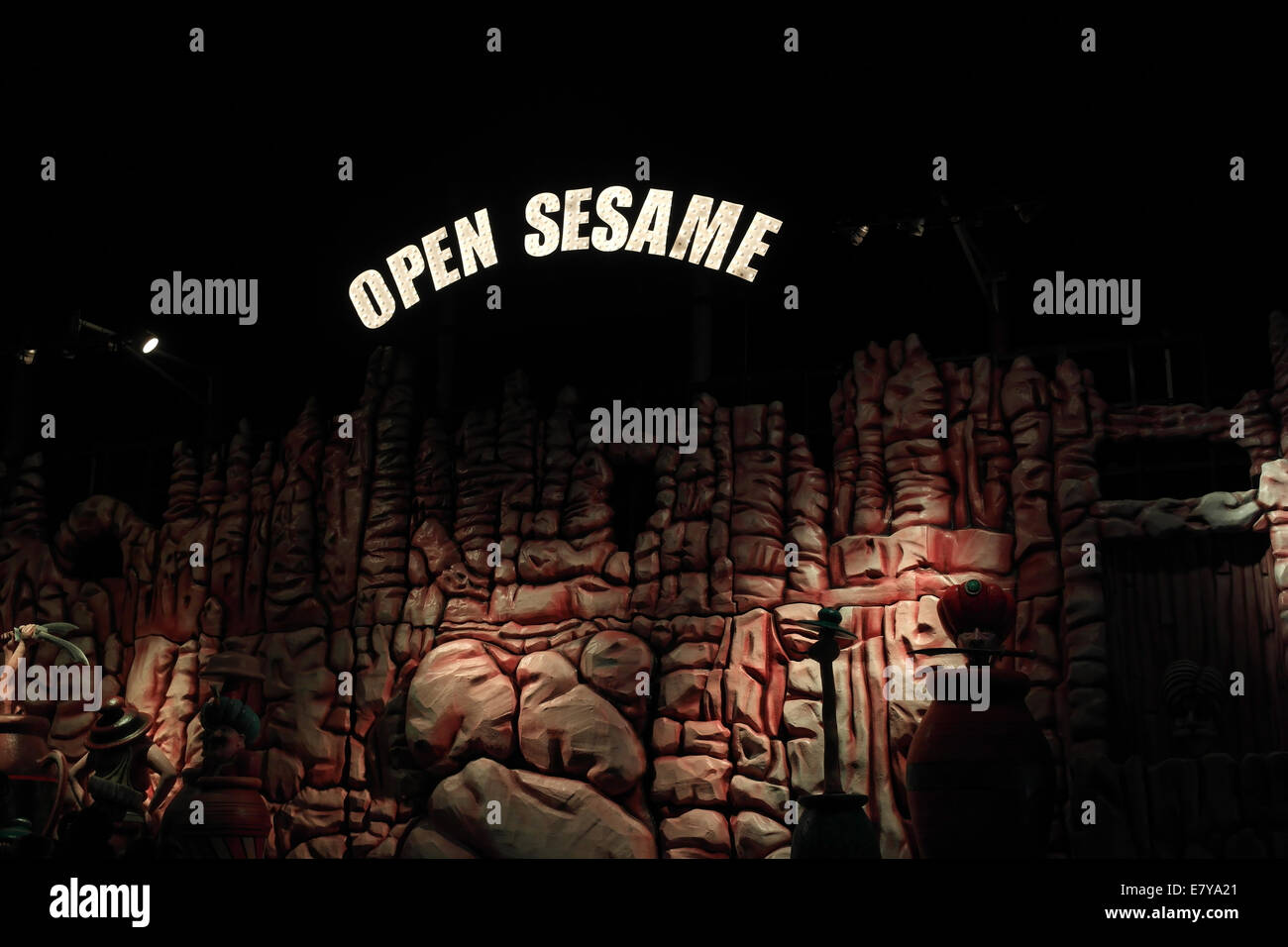 Night view brown coloured lights view Ali Baba Open Sesame Tableau ...