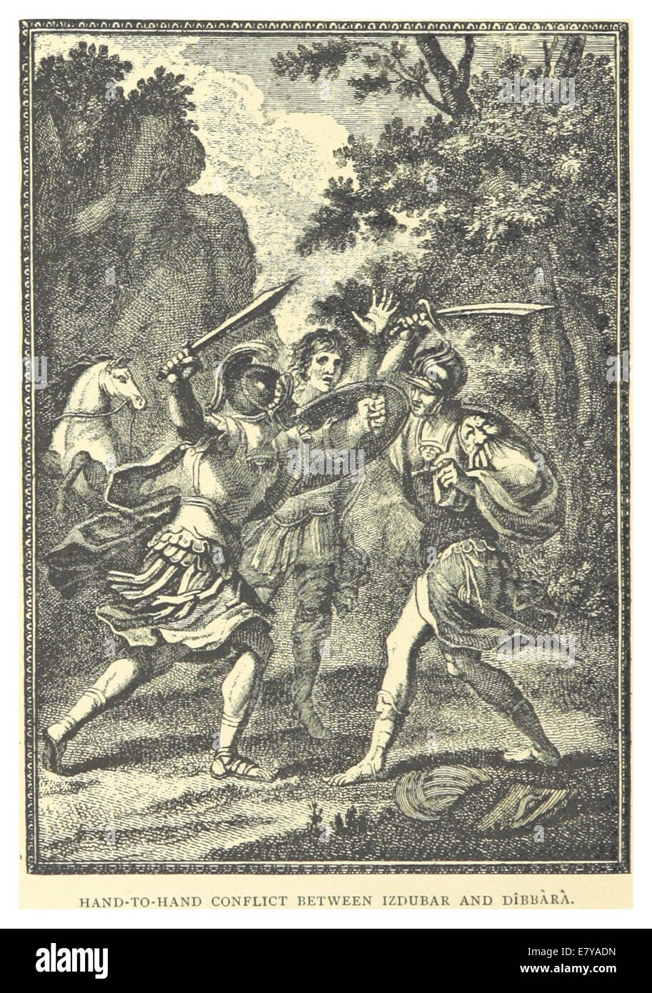 This illustration from the *Ishtar-Epos* depicts a dramatic hand-to ...