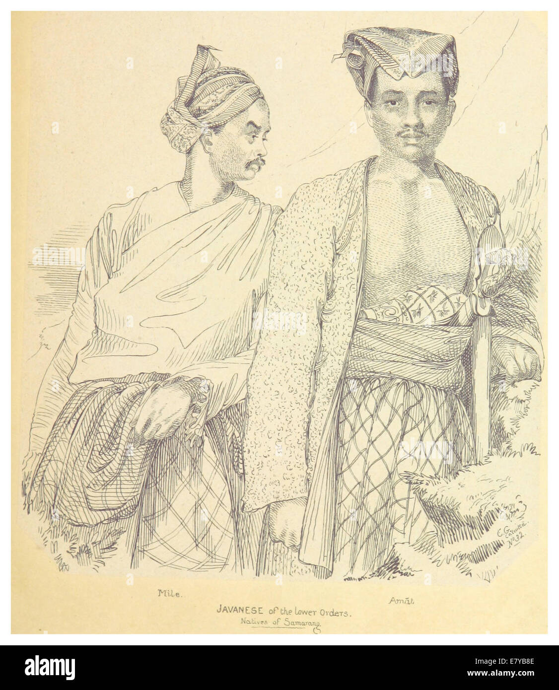 This illustration from the 'Oriental Heads' series, shows the Javanese ...