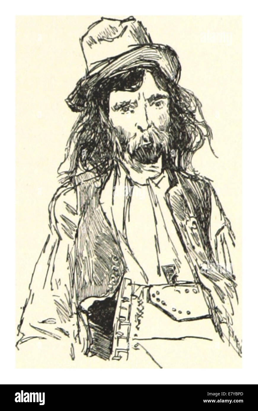 An illustration from Pennell's 1893 work depicting a Gypsy man herding ...