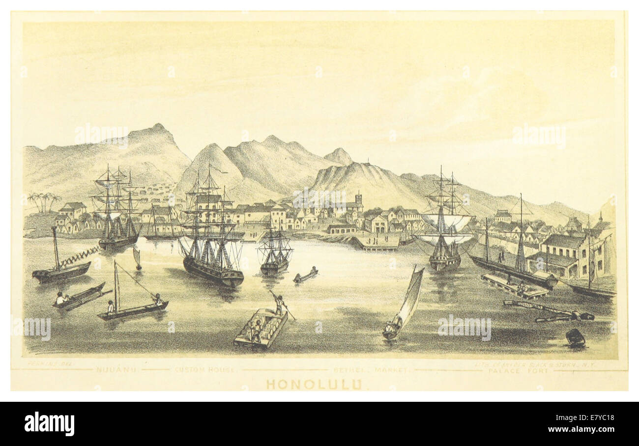 Old map of honolulu hi-res stock photography and images - Alamy