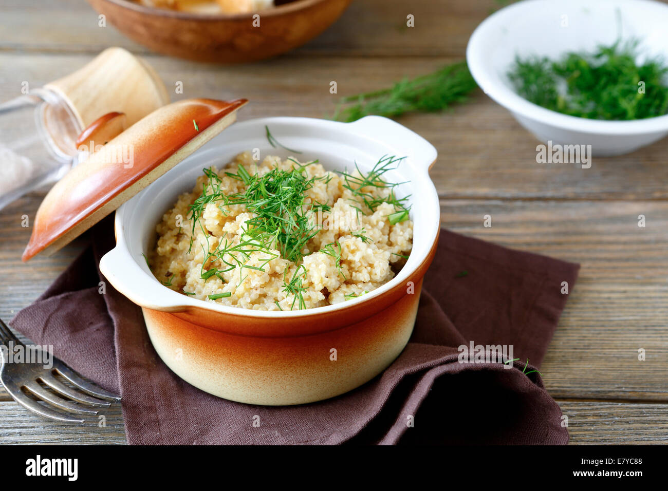 Freshly cooked wheat in a pot, food Stock Photo - Alamy
