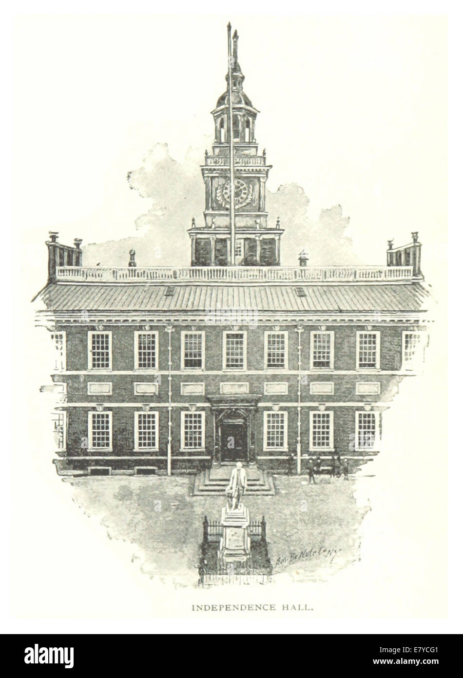This 1893 illustration by PRR features Independence Hall in ...