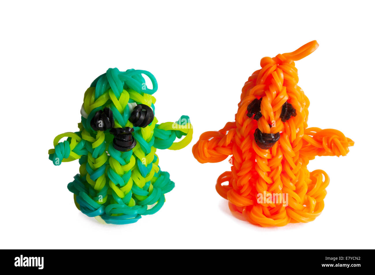 Halloween rubber bands happy ghosts orange and green Stock Photo - Alamy