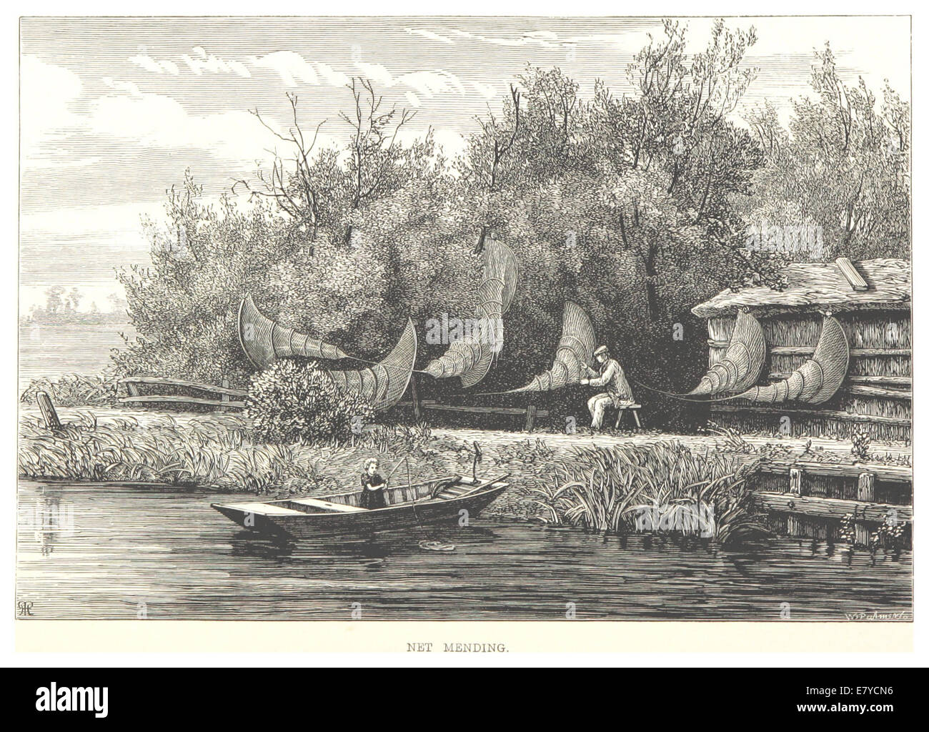 RO(1875) P076 NET MENDING Stock Photo - Alamy