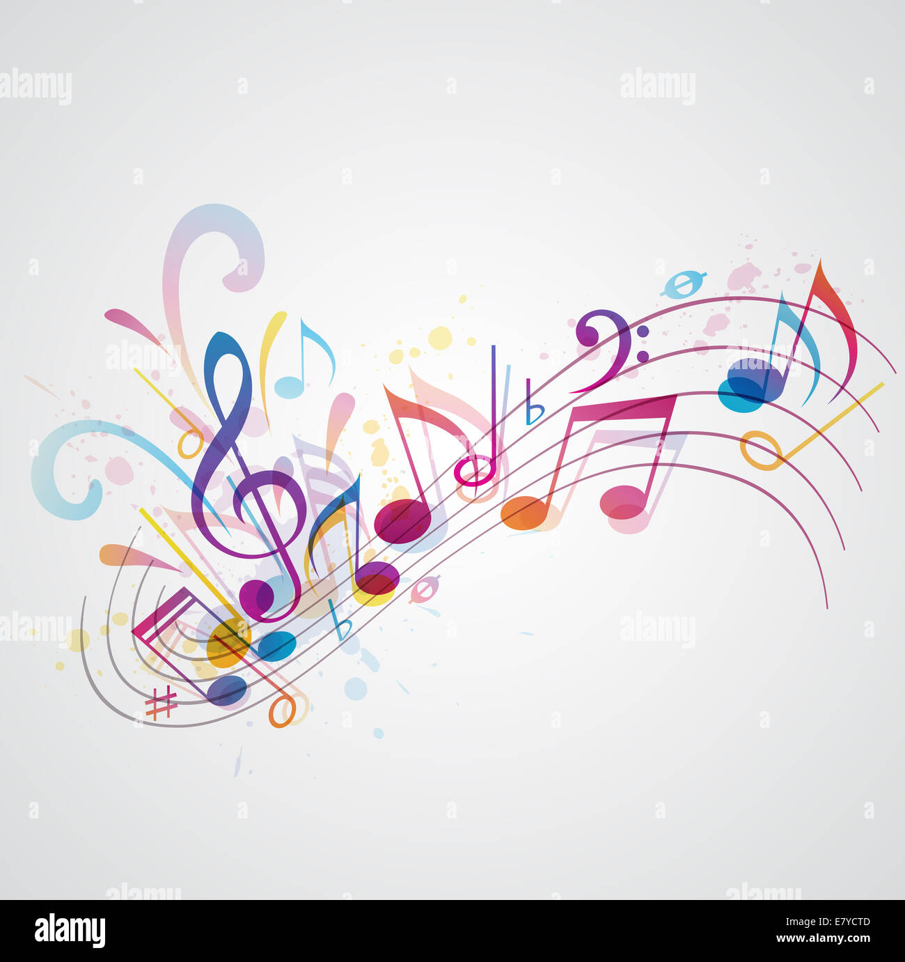 Abstract music background with notes Stock Photo - Alamy