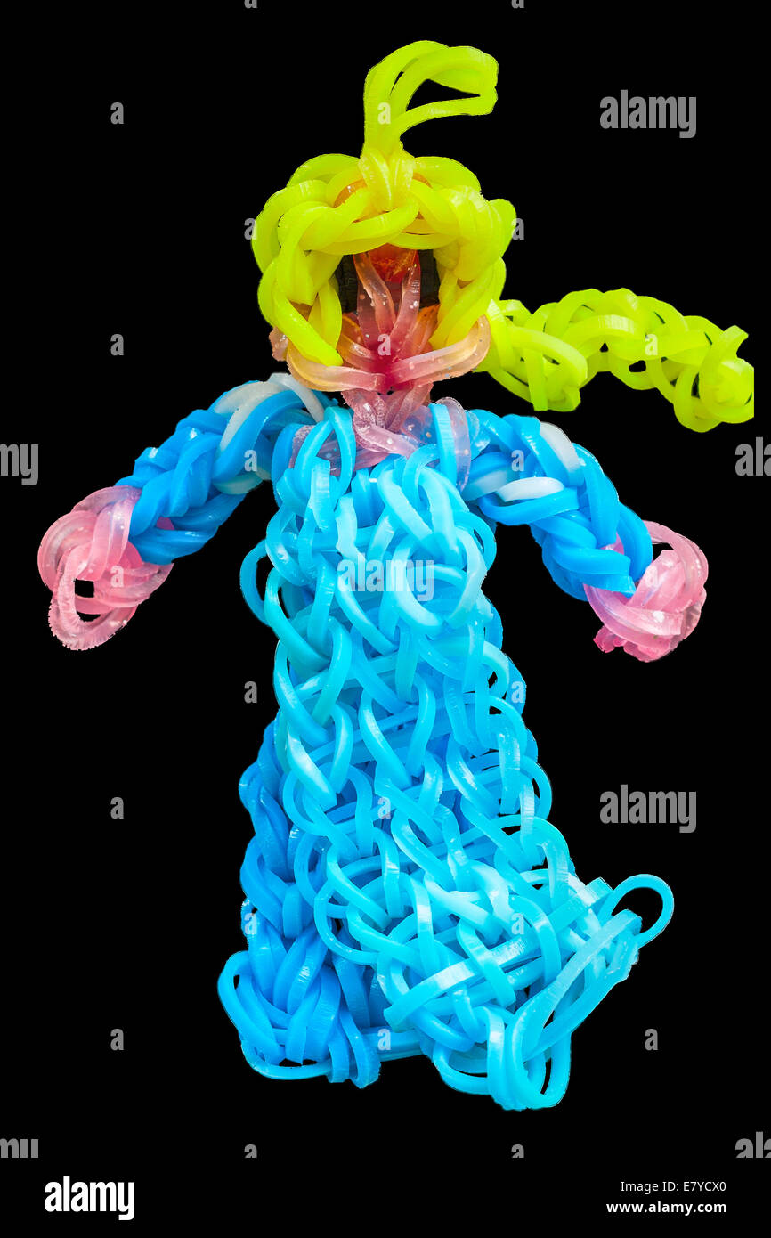 Rainbow loom rubber bands with colorful fashion princess Stock Photo ...