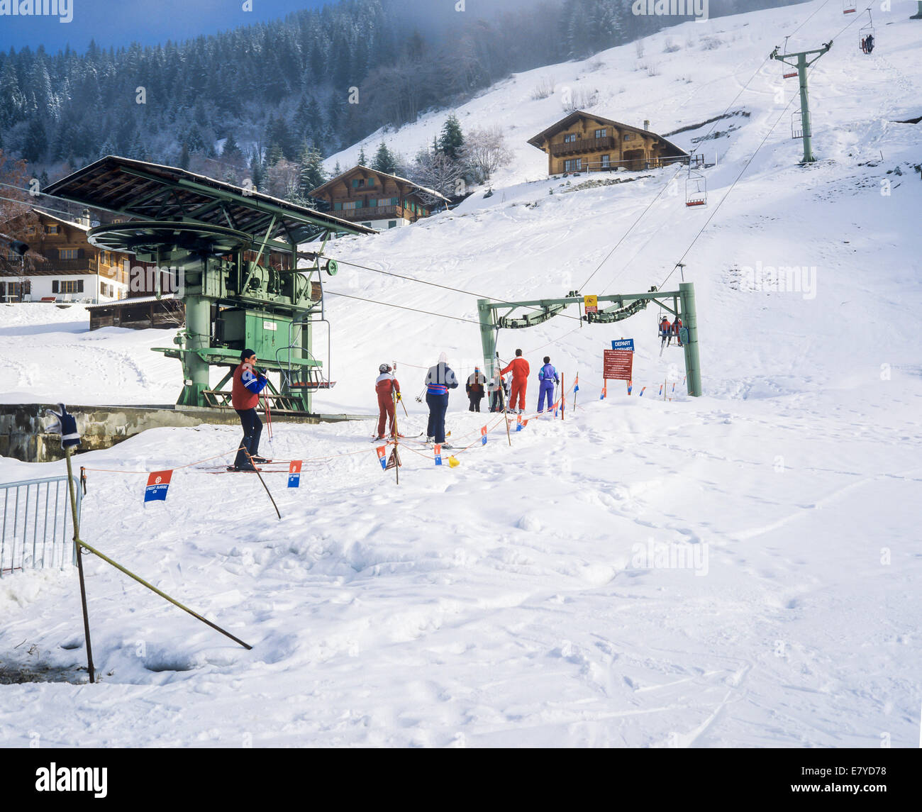 Skiing resort several chairlifts hi-res stock photography and images ...