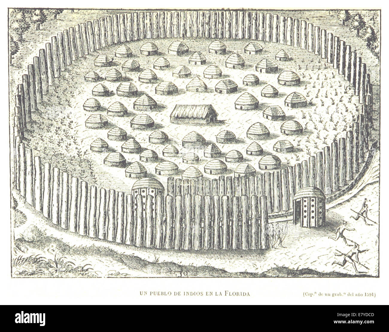 Native american village illustration hi-res stock photography and ...