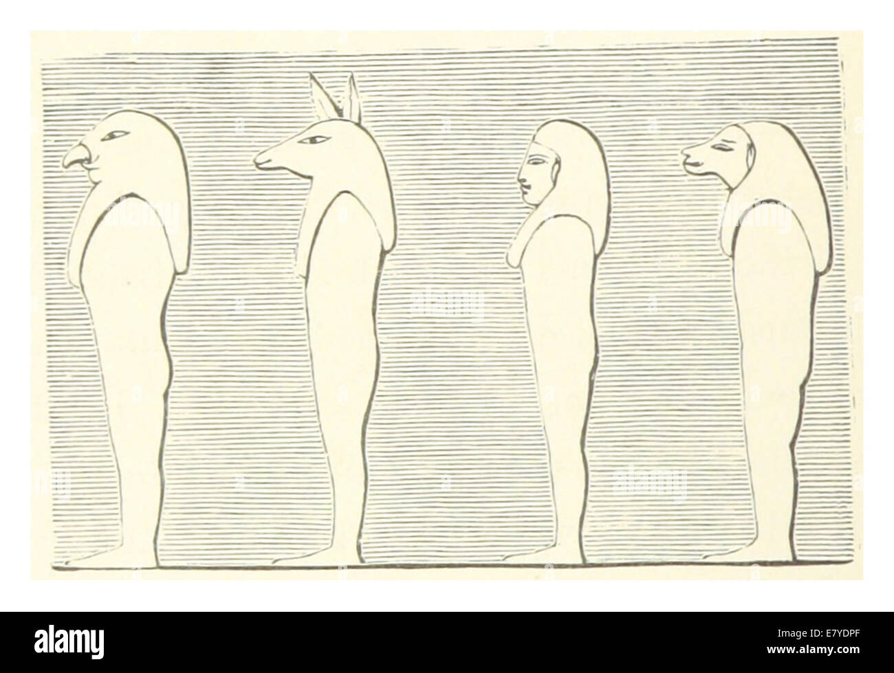 This 1851 illustration by Smyth depicts the Four Genii of Amunti ...