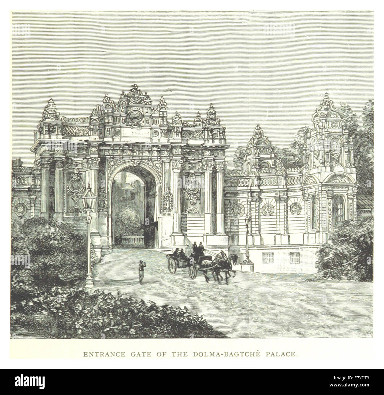 This 1895 illustration by Spry depicts the entrance gate of the Dolma ...