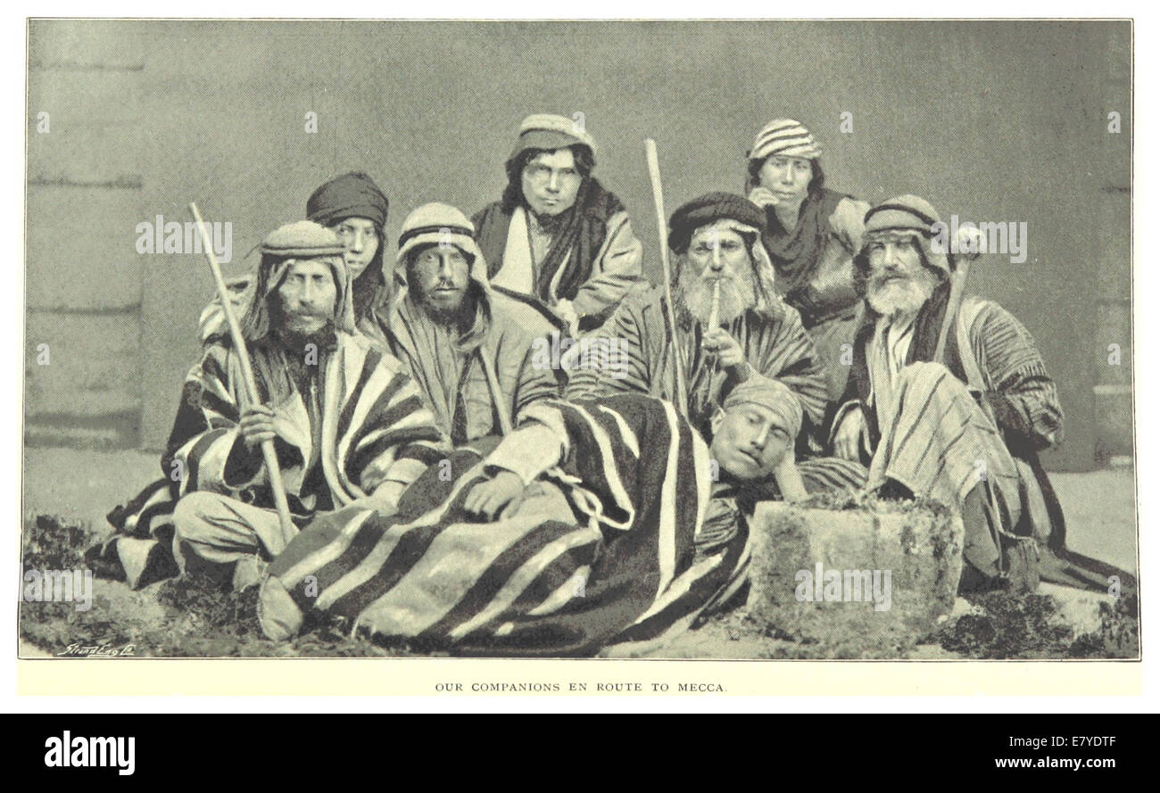 An 1895 illustration depicting a caravan journey to Mecca. The image ...