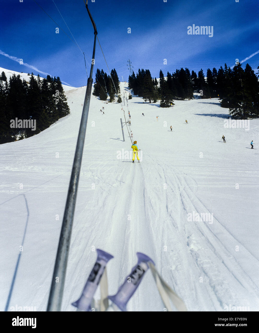 Button lift skier alps hi-res stock photography and images - Alamy