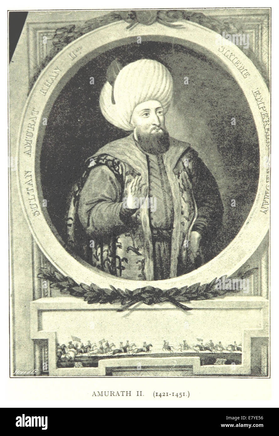 This 1895 illustration depicts Amurath II, Ottoman Sultan from 1421 to ...