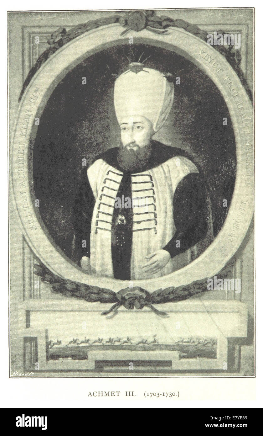 An 1895 illustration of Sultan Ahmed III, who ruled the Ottoman Empire ...