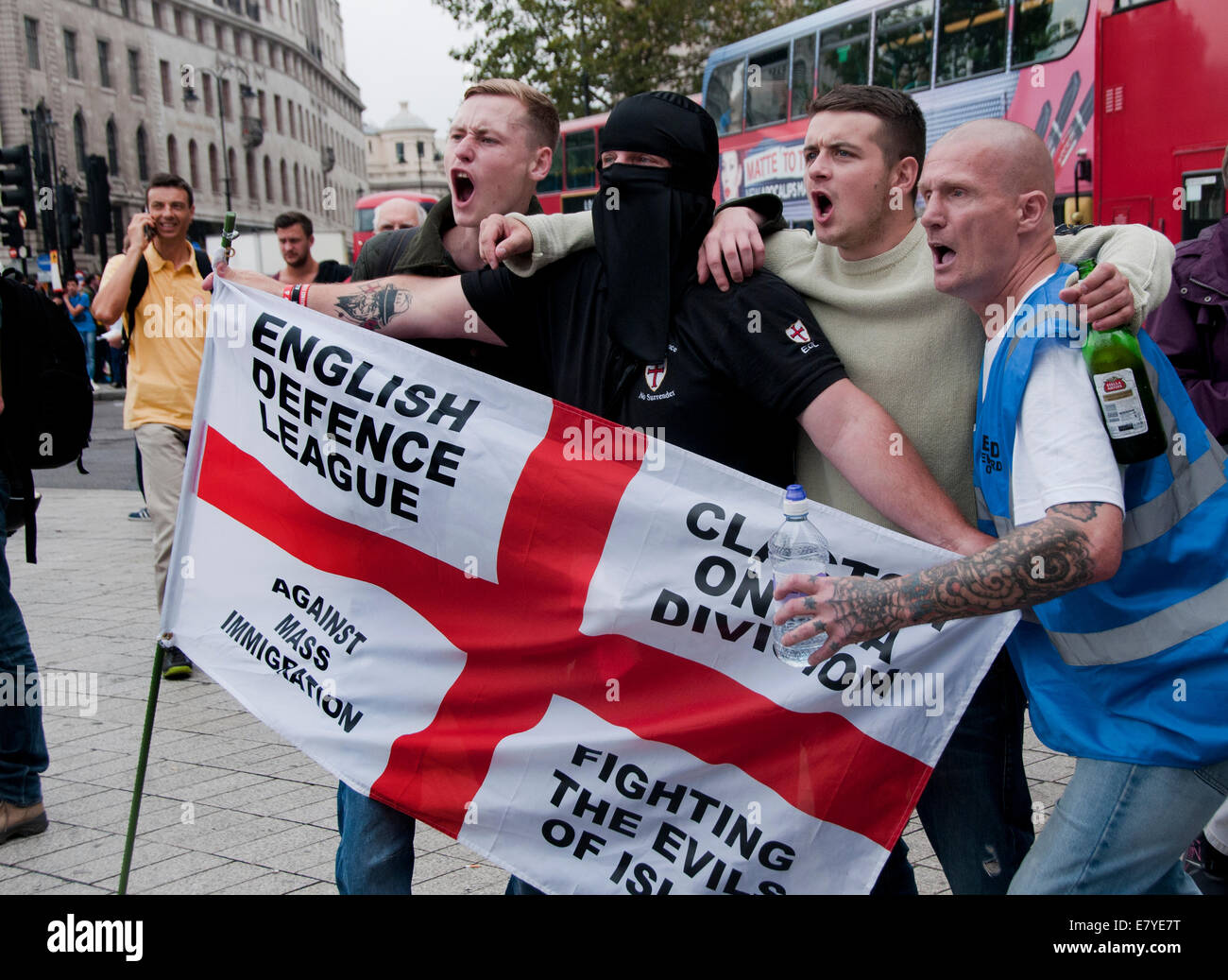 Masked edl protester hi-res stock photography and images - Alamy