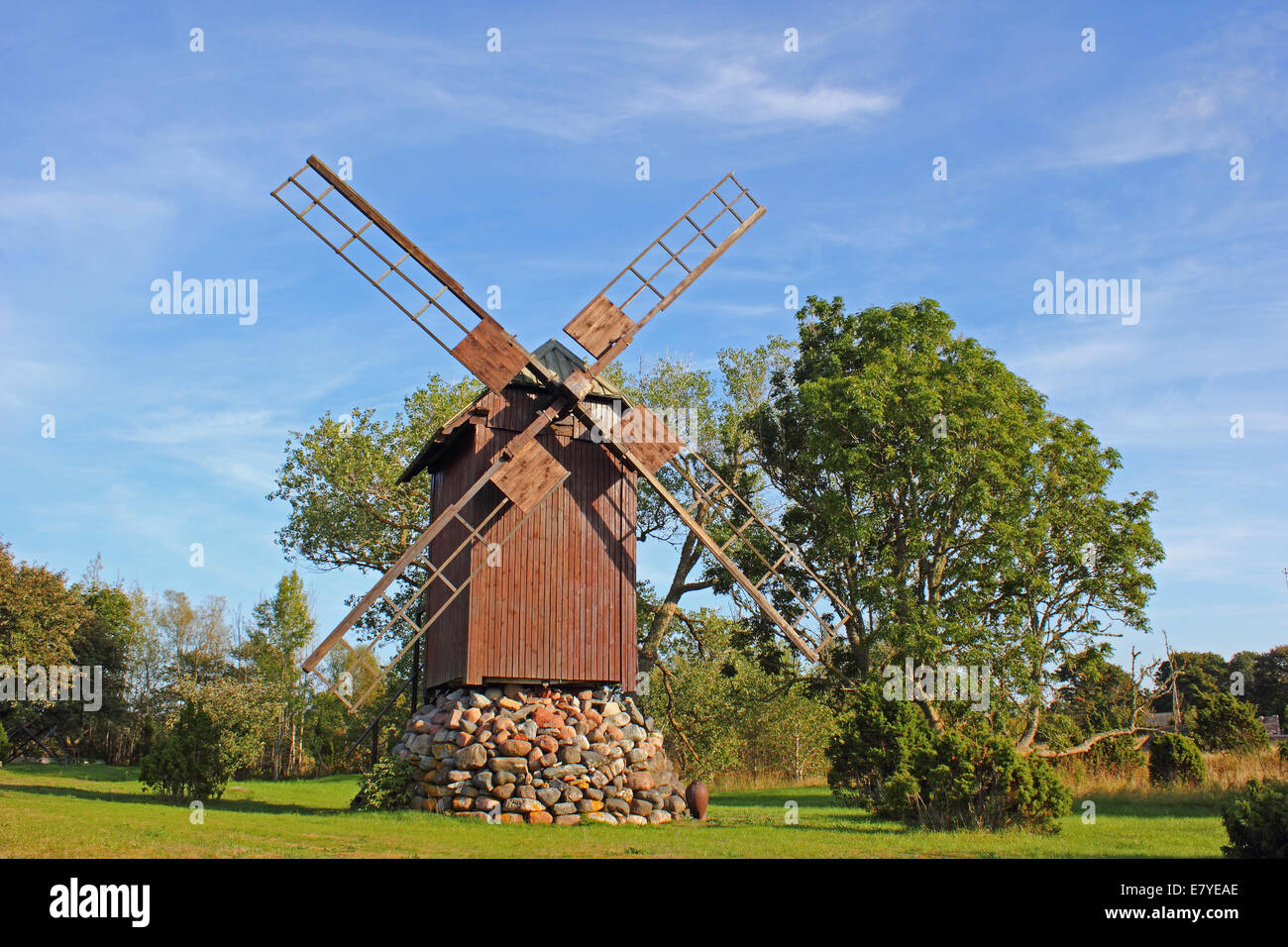 Windmill, Saaremaa, Estonia Stock Photo - Alamy