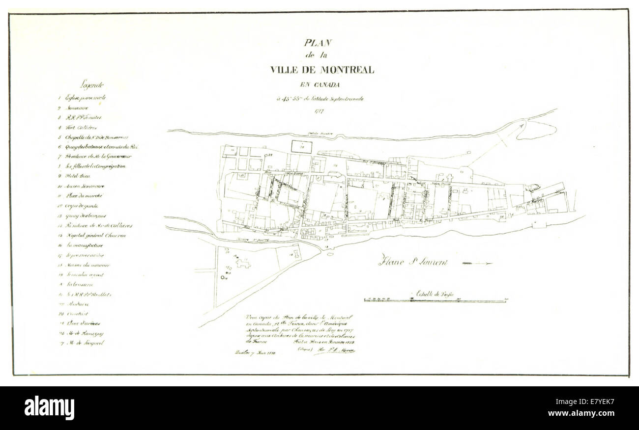 This 1882 map illustration by Sulte shows the layout of Montreal in ...