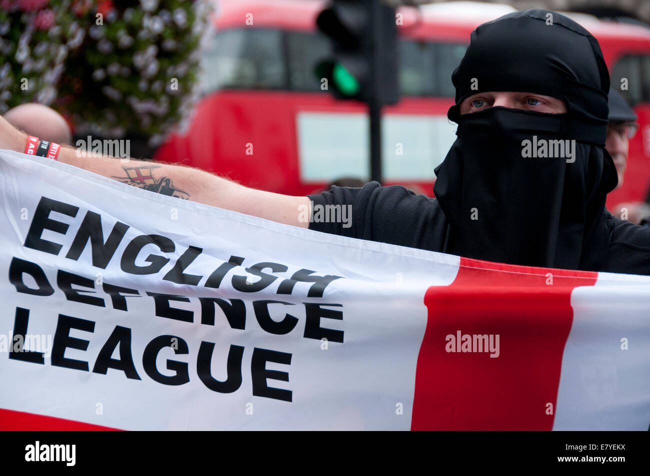 EDL English Defence League protest in Central London sept 2014 Stock ...