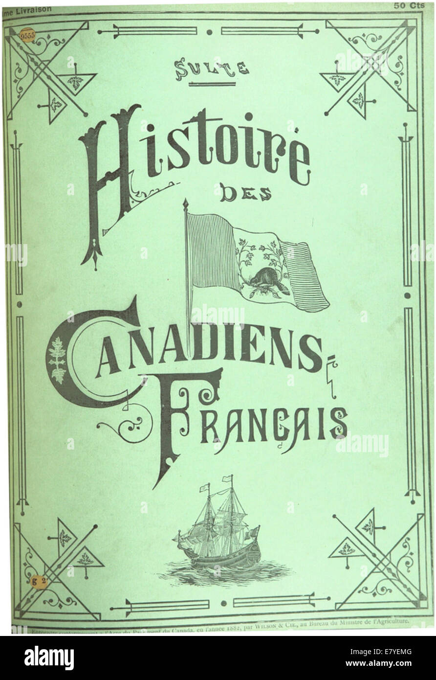 This 1882 illustration from Sulte features the title page of a work ...