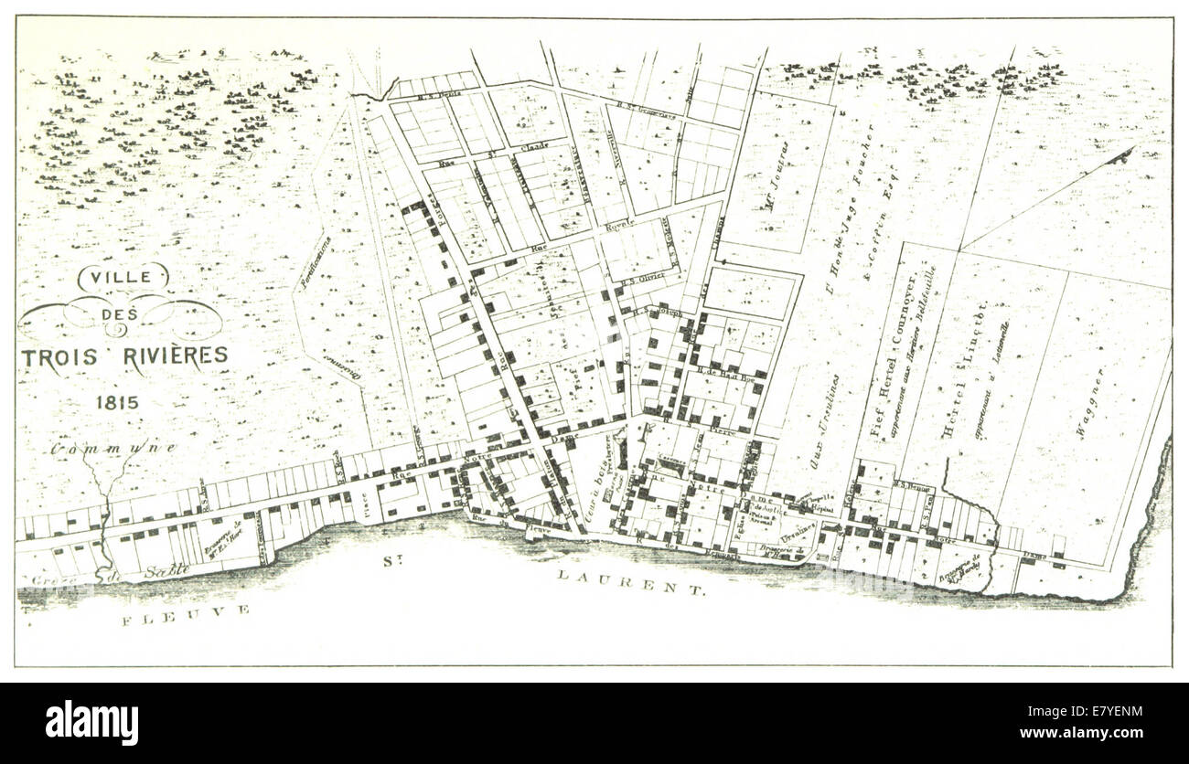 This 1882 illustration map depicts Ville des Trois-Rivières in 1815, a ...