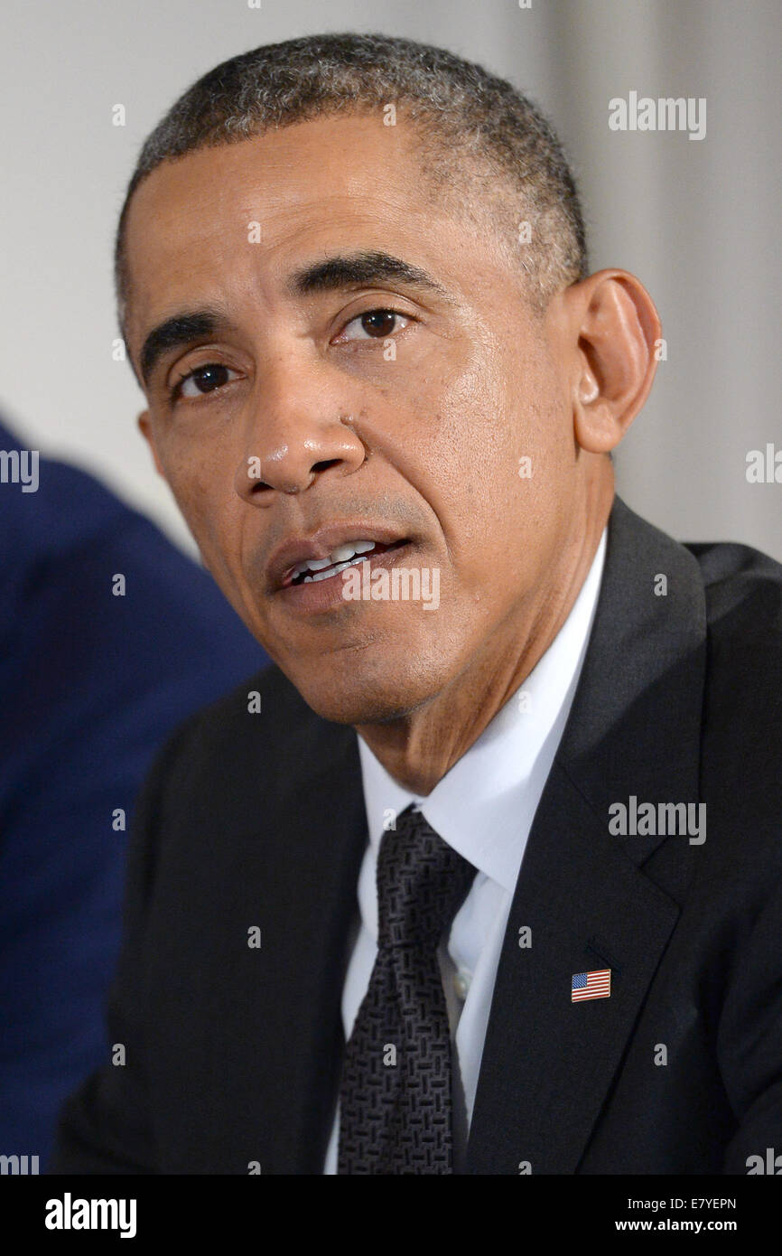 New York, USA. 25th Sep, 2014. US President Barack Obama during a ...