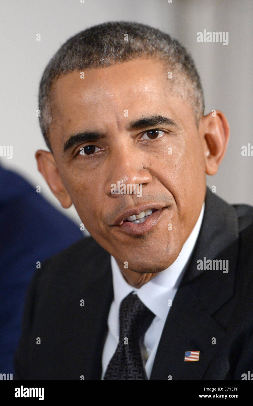 New York, USA. 25th Sep, 2014. US President Barack Obama during a ...