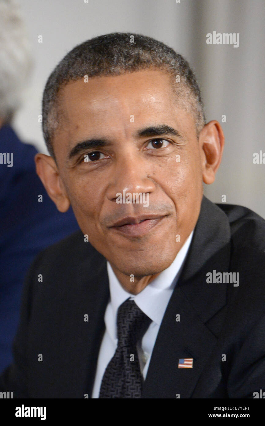 New York, USA. 25th Sep, 2014. US President Barack Obama during a ...