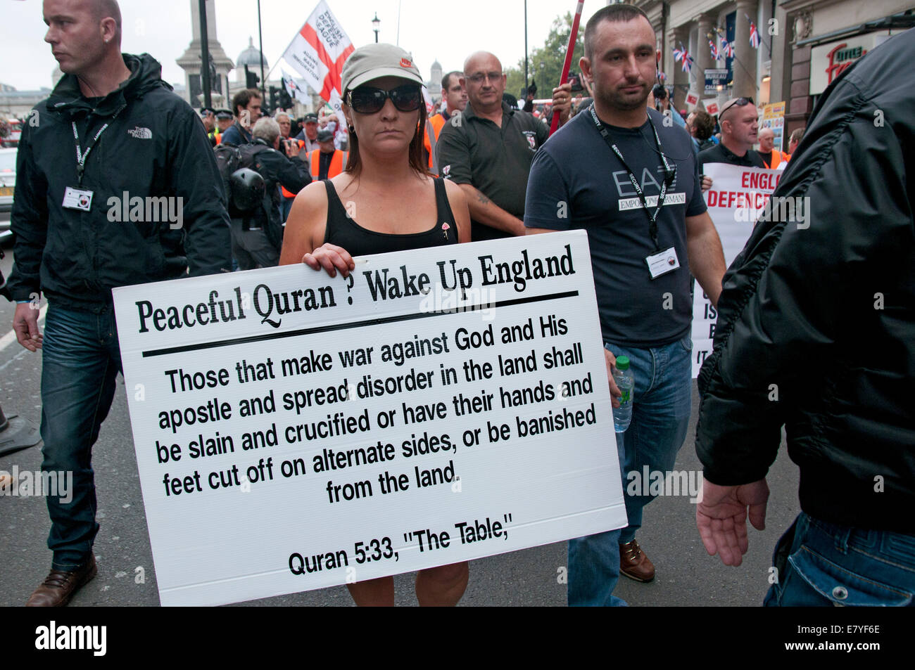 EDL English Defence League protest in Central London sept 2014 Stock ...