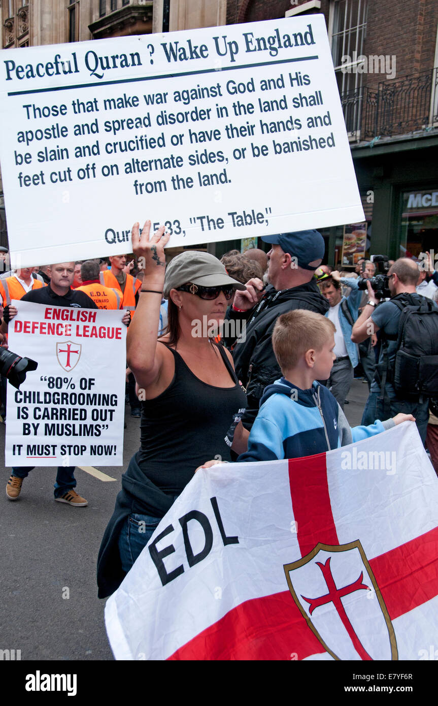 EDL English Defence League protest in Central London sept 2014 Stock ...