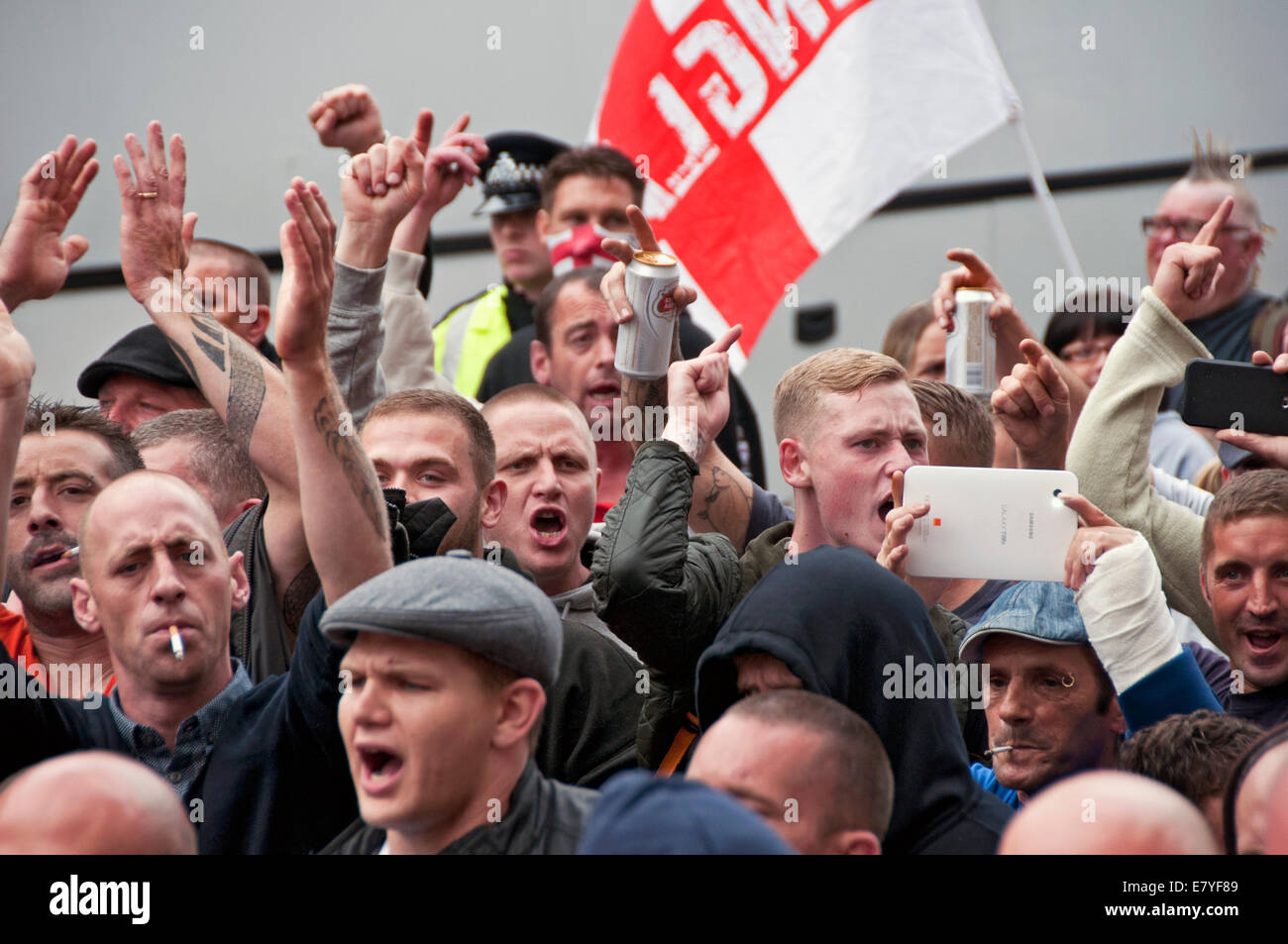 EDL English Defence League protest in Central London sept 2014 Stock ...
