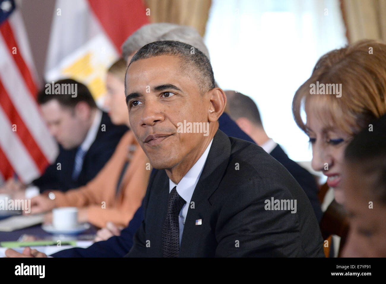 New York, NY, USA. 25th Sep, 2014. US President Barack Obama attends a ...