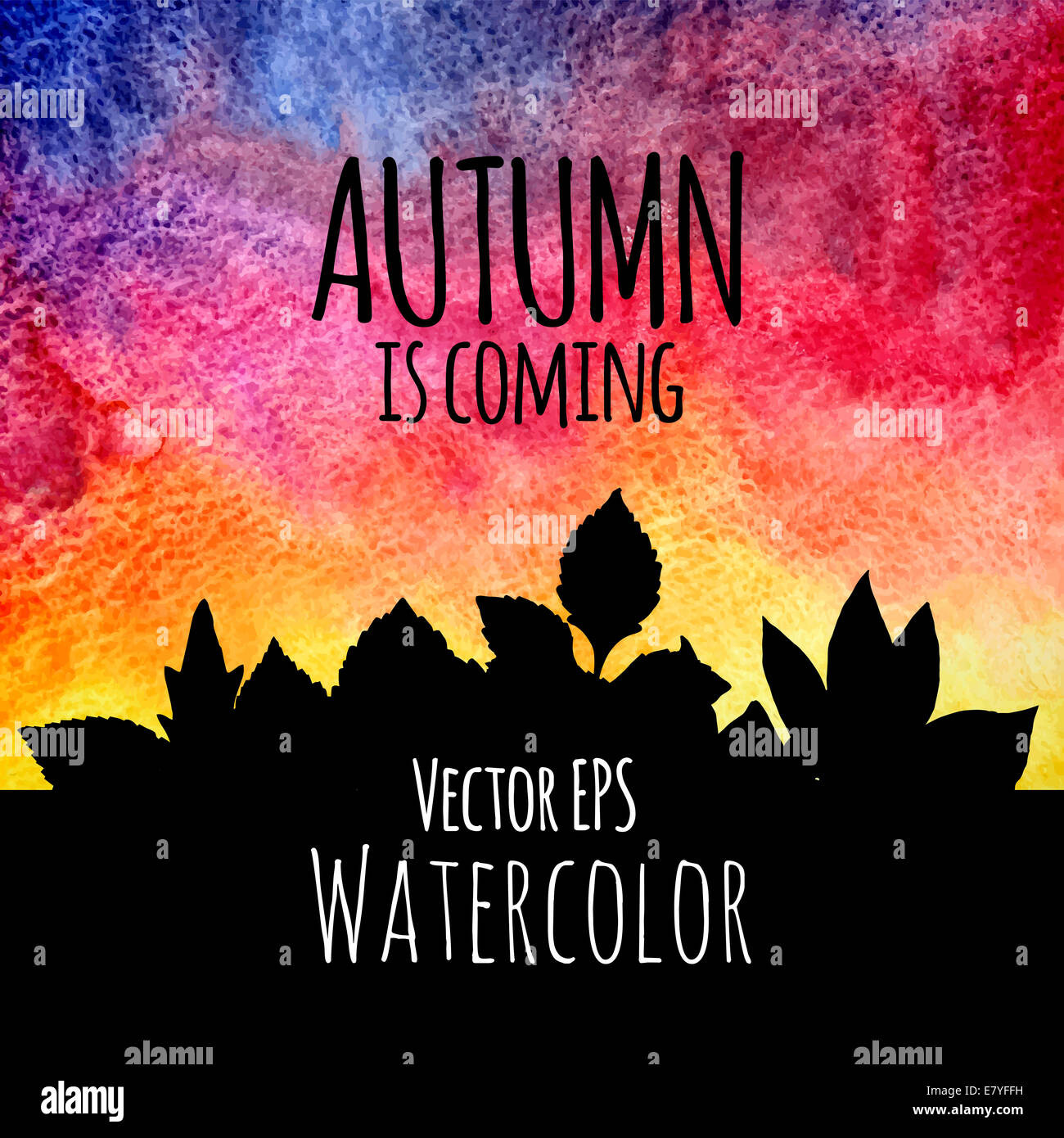 Autumn is coming, abstract hand drawn watercolor texture background ...