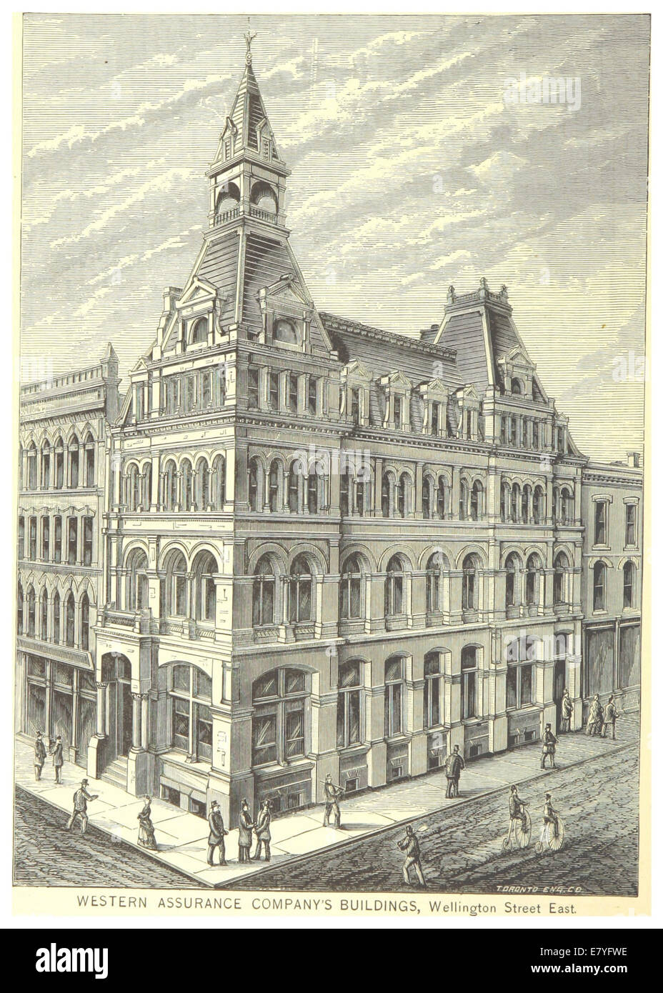 An 1884 sketch map of the Western Assurance Co. on Wellington Street ...