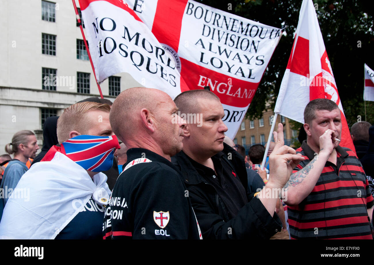 EDL English Defence League protest in Central London sept 2014 Stock ...