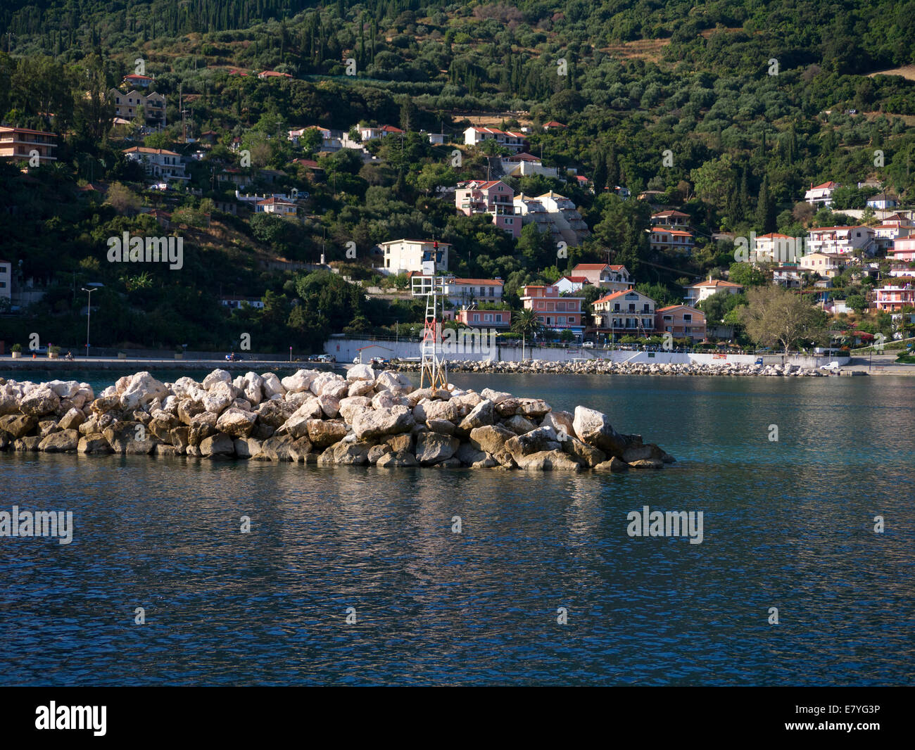 The port of Poros on the Island of Kefalonia in Greece Stock Photo - Alamy