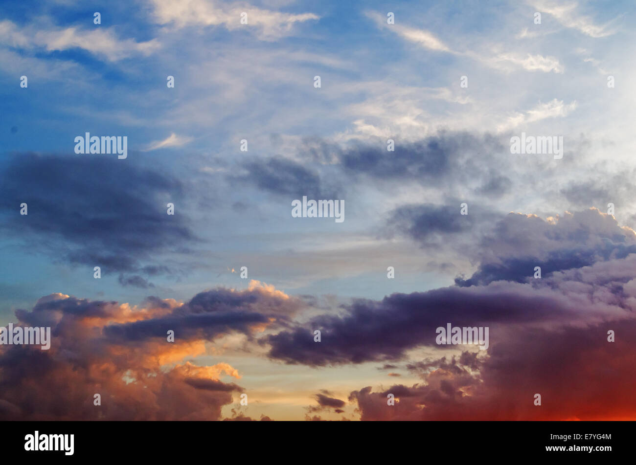 Cloudy sunset sky Stock Photo - Alamy