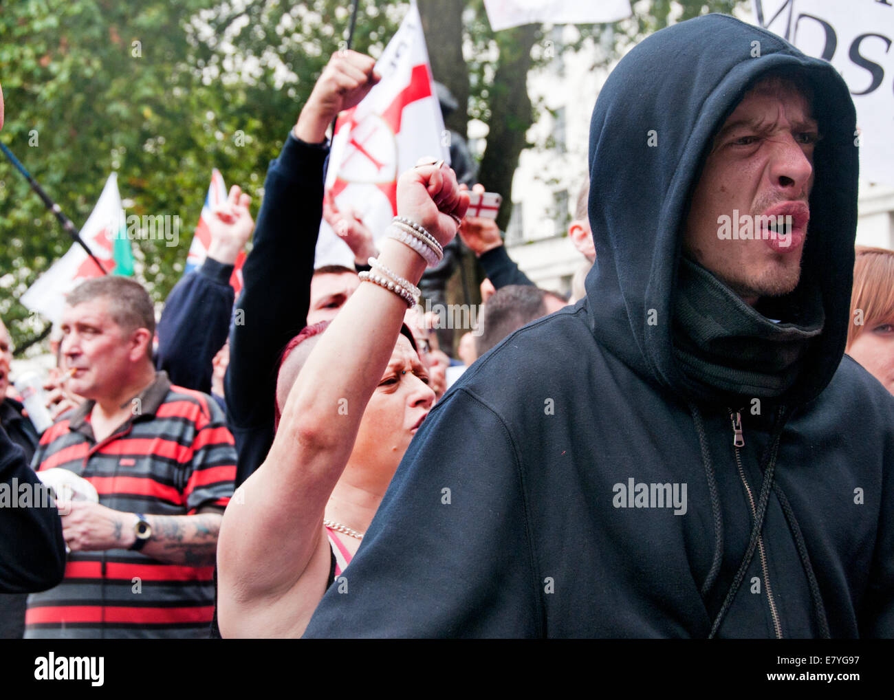 EDL English Defence League protest in Central London sept 2014 Stock ...