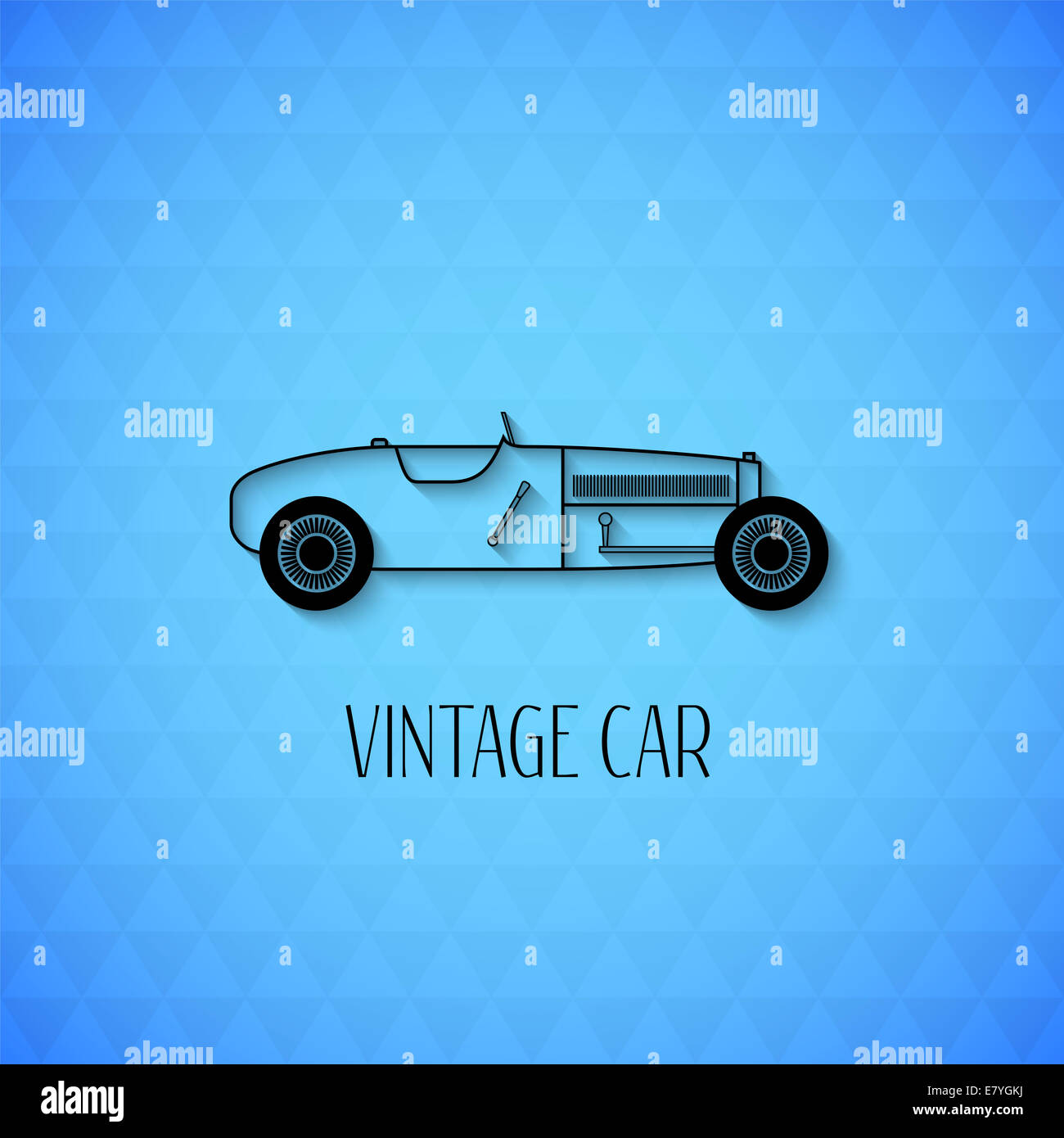 Retro sport racing car, vintage outline style Stock Photo - Alamy