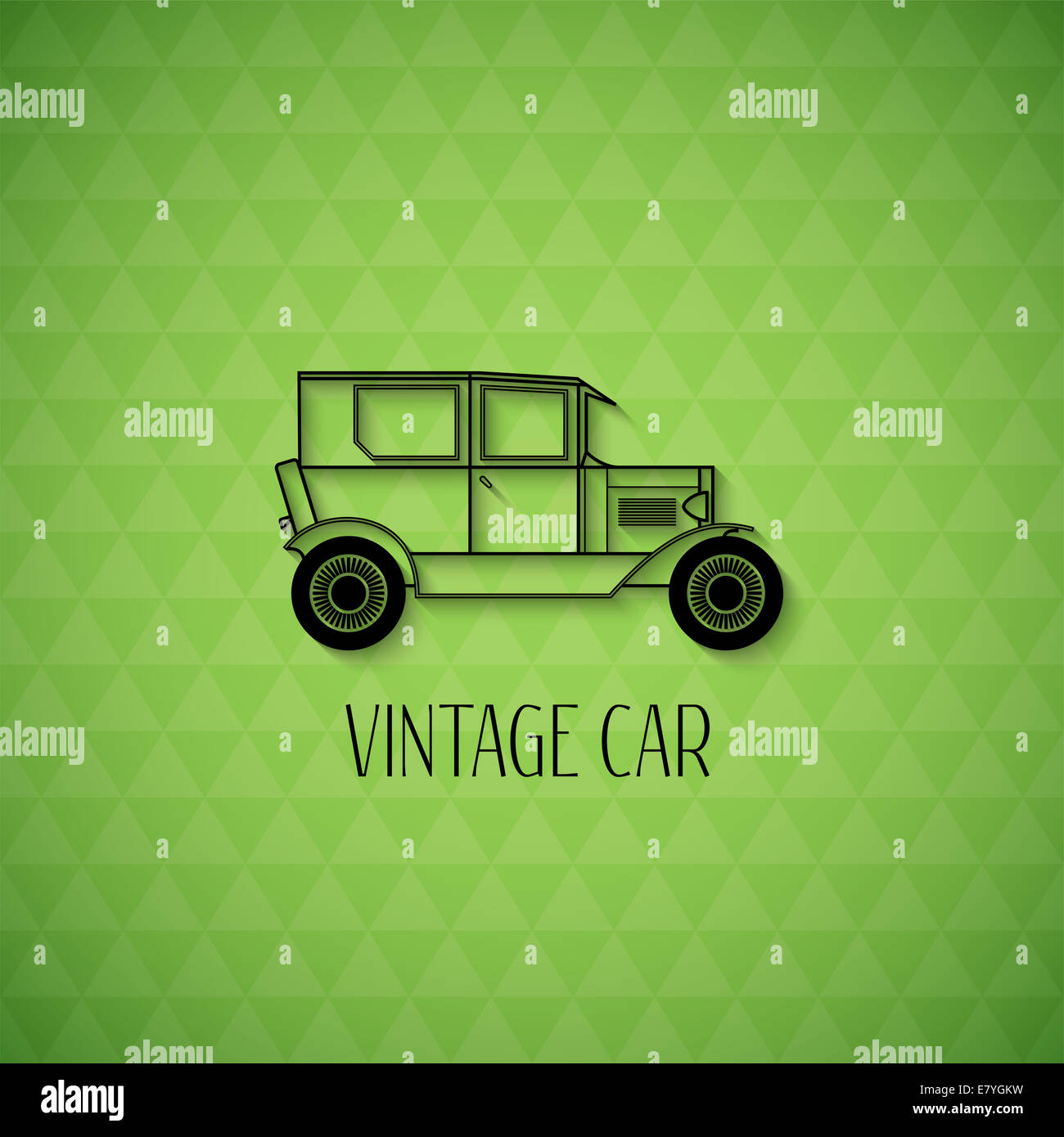 Retro car, vintage outline style Stock Photo - Alamy