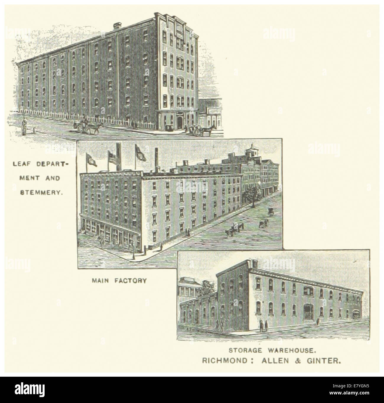 US-VA(1891) p866 RICHMOND, ALLEN & GINTER TOBACO COMPANY Stock Photo ...