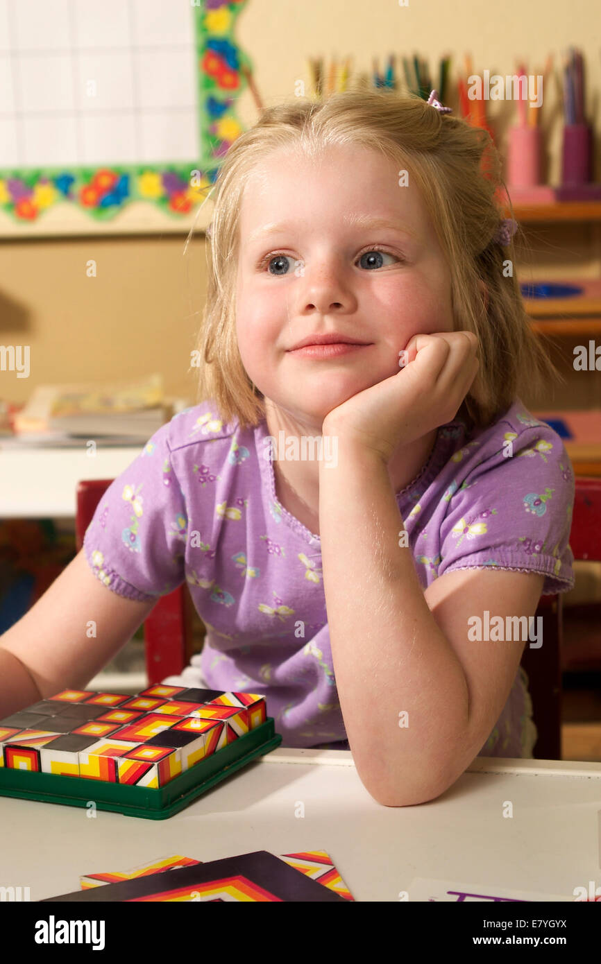 5-6 year Years old age students student girl girls Caucasian ...